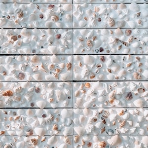 Handmade Seashell Tile: Coastal Beach Decor (4x12) - Etsy