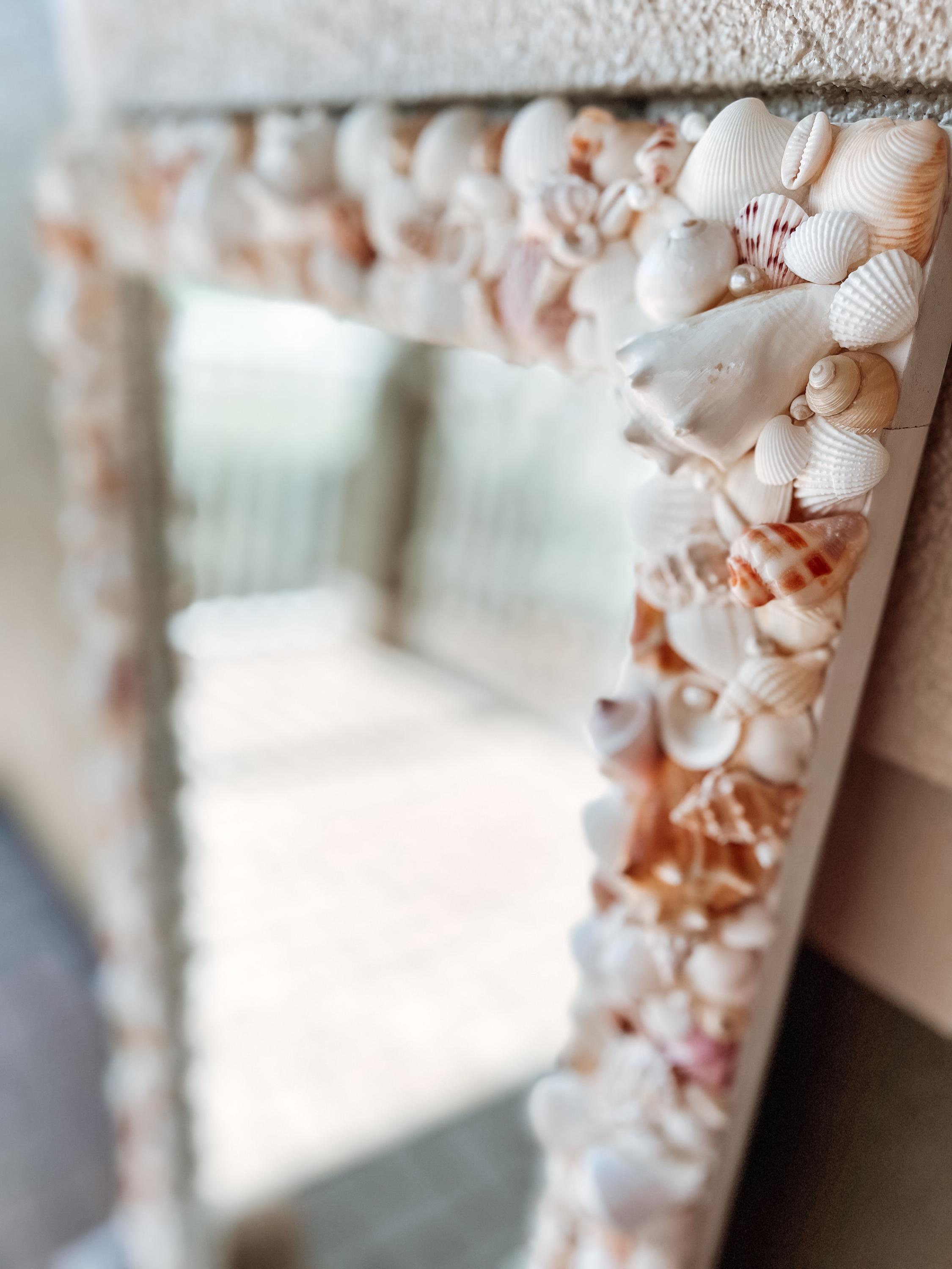 Large Seashell Mirror - Custom Mirror With Shells, Coastal Elegance ...