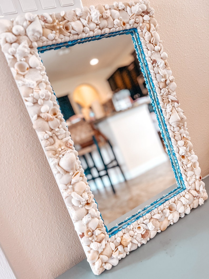 Beach Home Mirror, Seashell Mirror for Wall, Custom Beach House Mirror ...