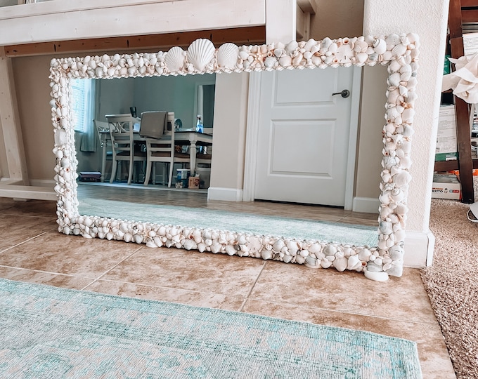 Assorted White and Pink Sea Shell Covered Mirror. - Etsy