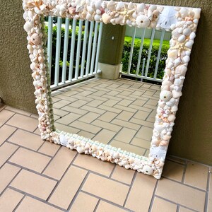 Beach Decor Large Shell Mirror, Coastal Home Decor, Beach House Decor ...