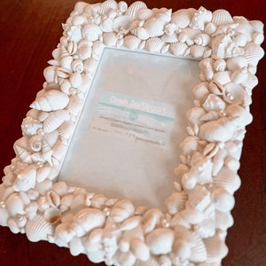 White Shell Picture Frame 4x6” Photo, Coastal Cowgirl Decor, Beach ...