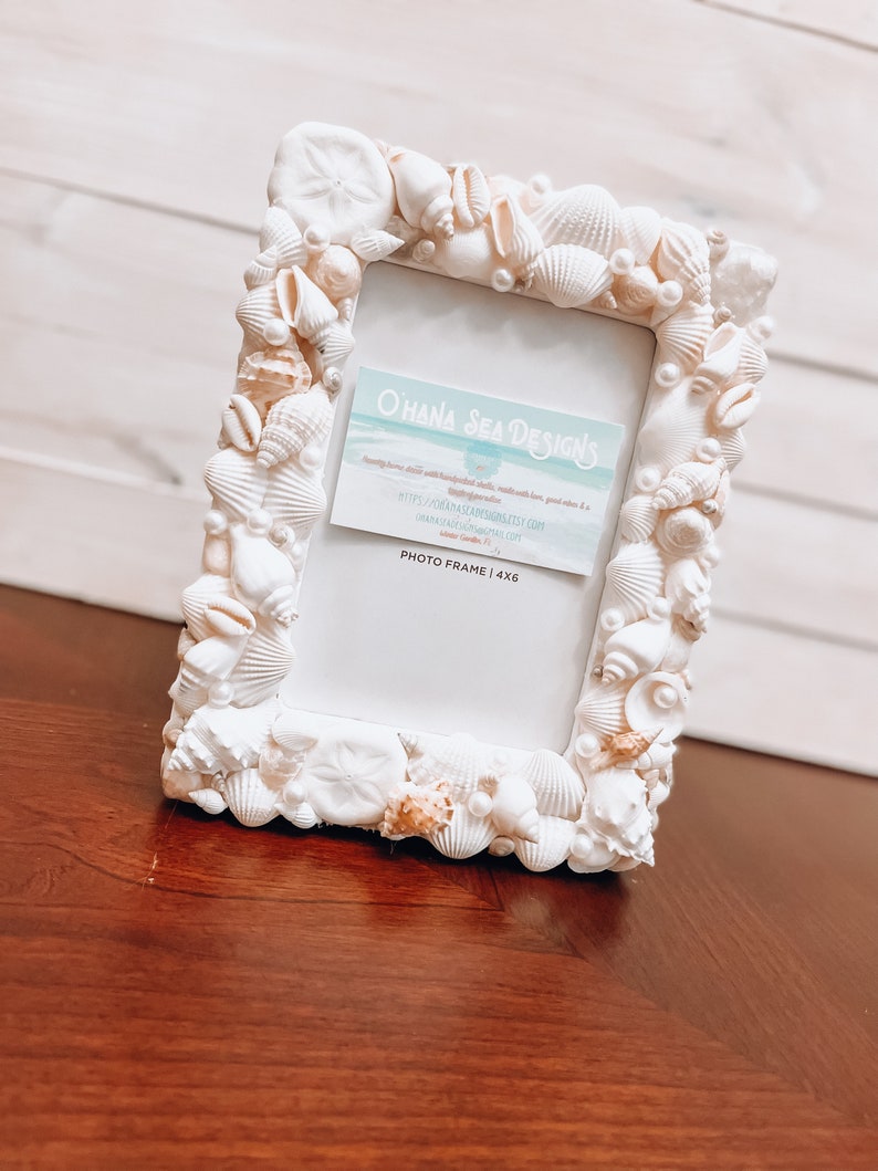 Shell Picture Frame, 4x6 Picture Frame, Beach Picture Frame, Beach ...
