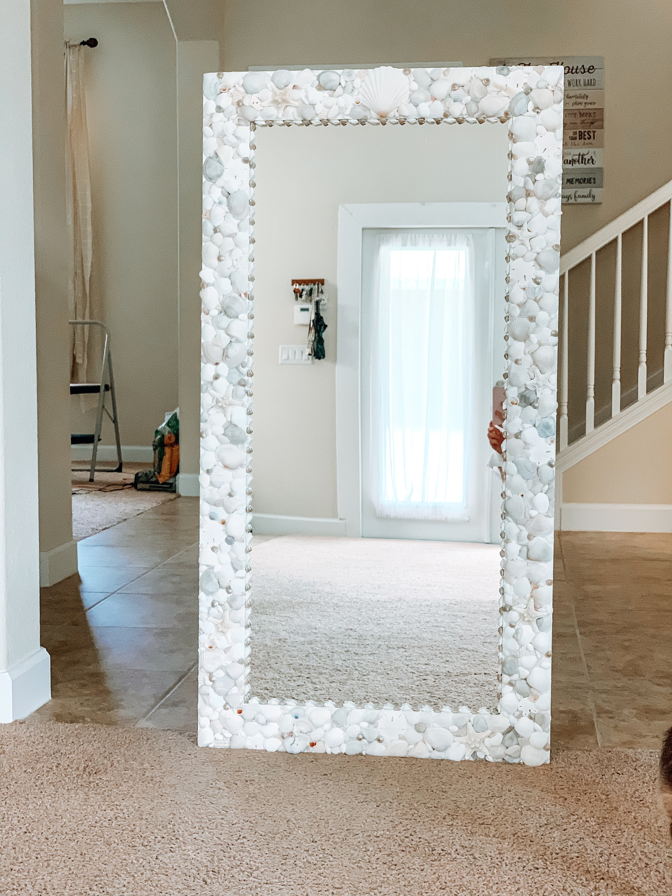 Large Seashell Floor or Wall Mirror, Custom Decorative Mirror Beach ...