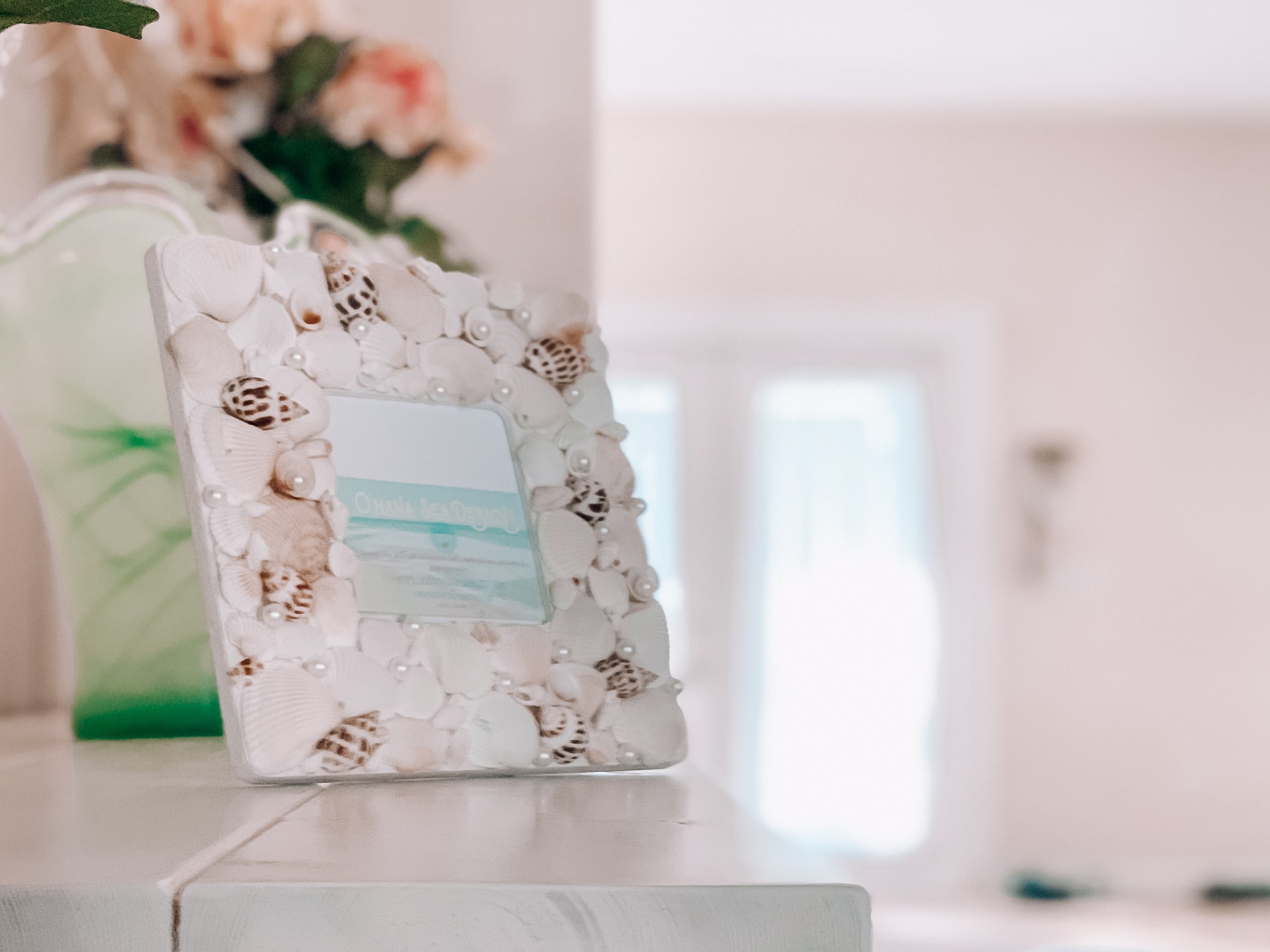 Small Sea Shell Picture Frame 4x4, Coastal Picture Frame, Beach Lover ...