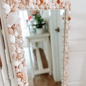 Beach Decor Large Shell Mirror, Seashell Design Mirror, Coastal Decor ...