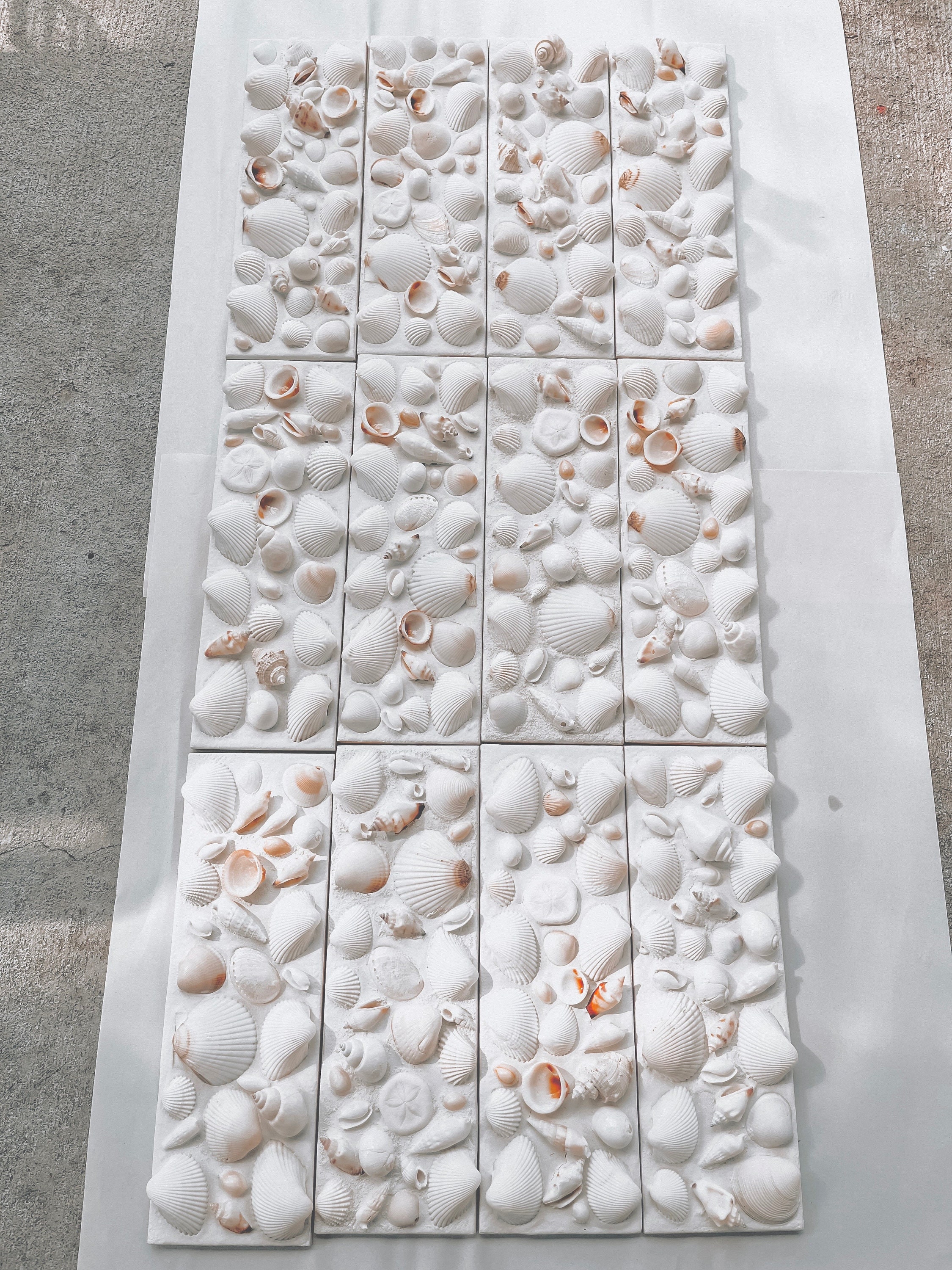Handmade Seashell Tile: Coastal Decor, Beachy Backsplash (4x12) - Etsy