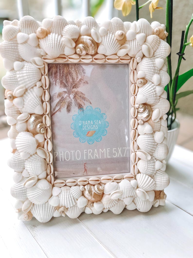 Seashell Picture Frame, Luxury Beach Decor, Coastal Chic Home Decor ...
