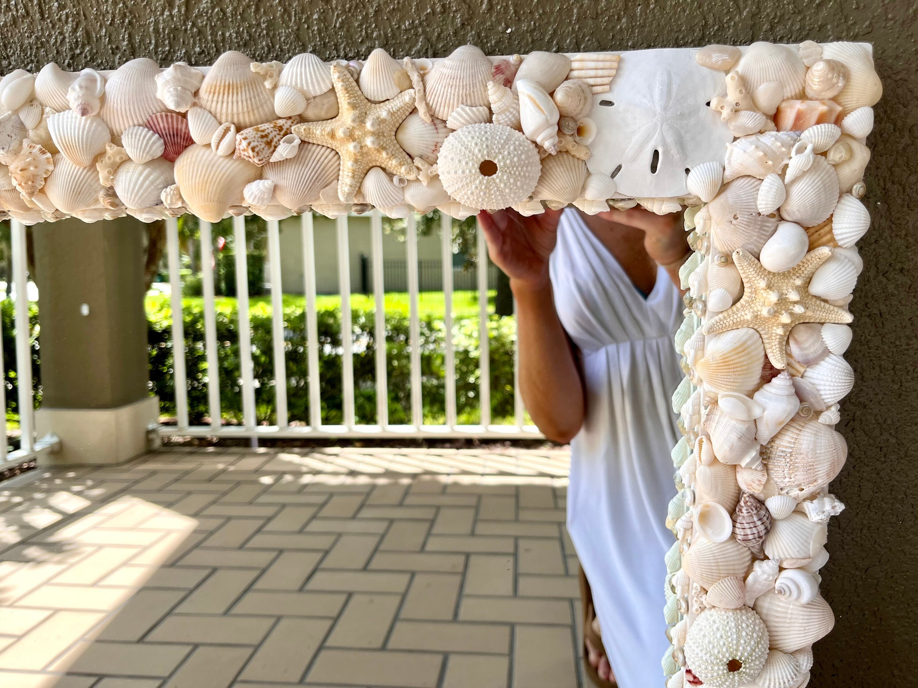 Beach Decor Large Shell Mirror, Coastal Home Decor, Beach House Decor ...