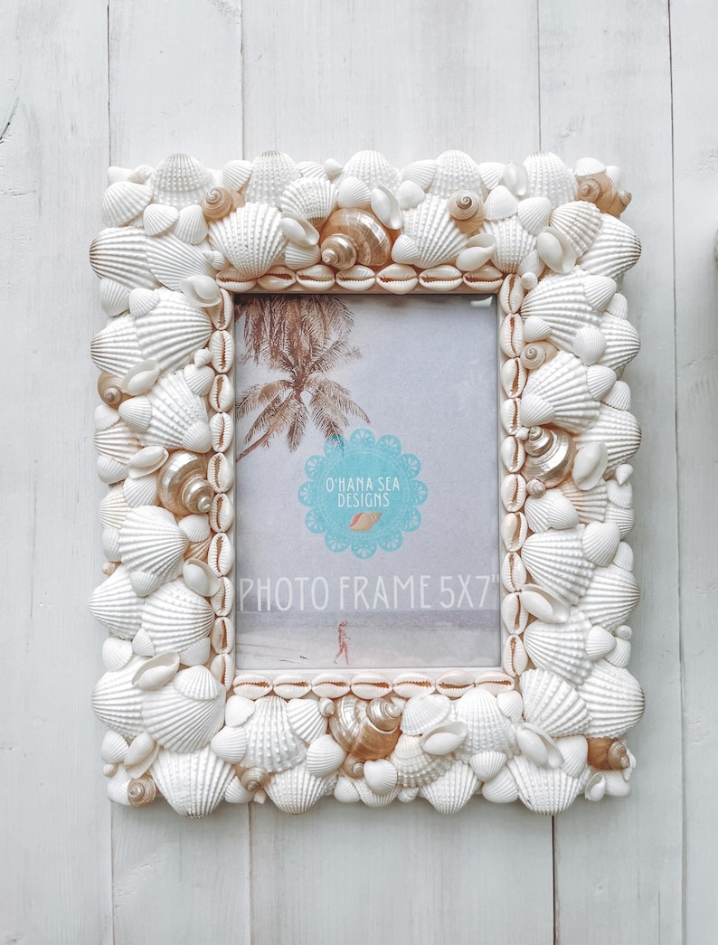 Seashell Picture Frame, Luxury Beach Decor, Coastal Chic Home Decor ...