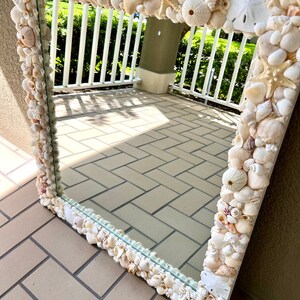 Beach Decor Large Shell Mirror, Coastal Home Decor, Beach House Decor ...