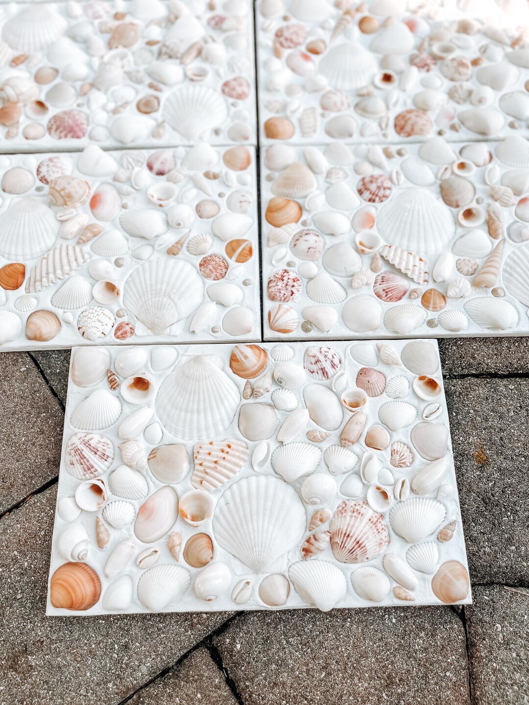 Large Shell Tiles, Seashell Tile, Custom Size Tile, Coastal Tile ...