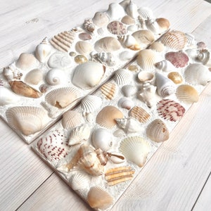 Handmade Seashell Tile: Coastal Beach Decor (4x12) - Etsy
