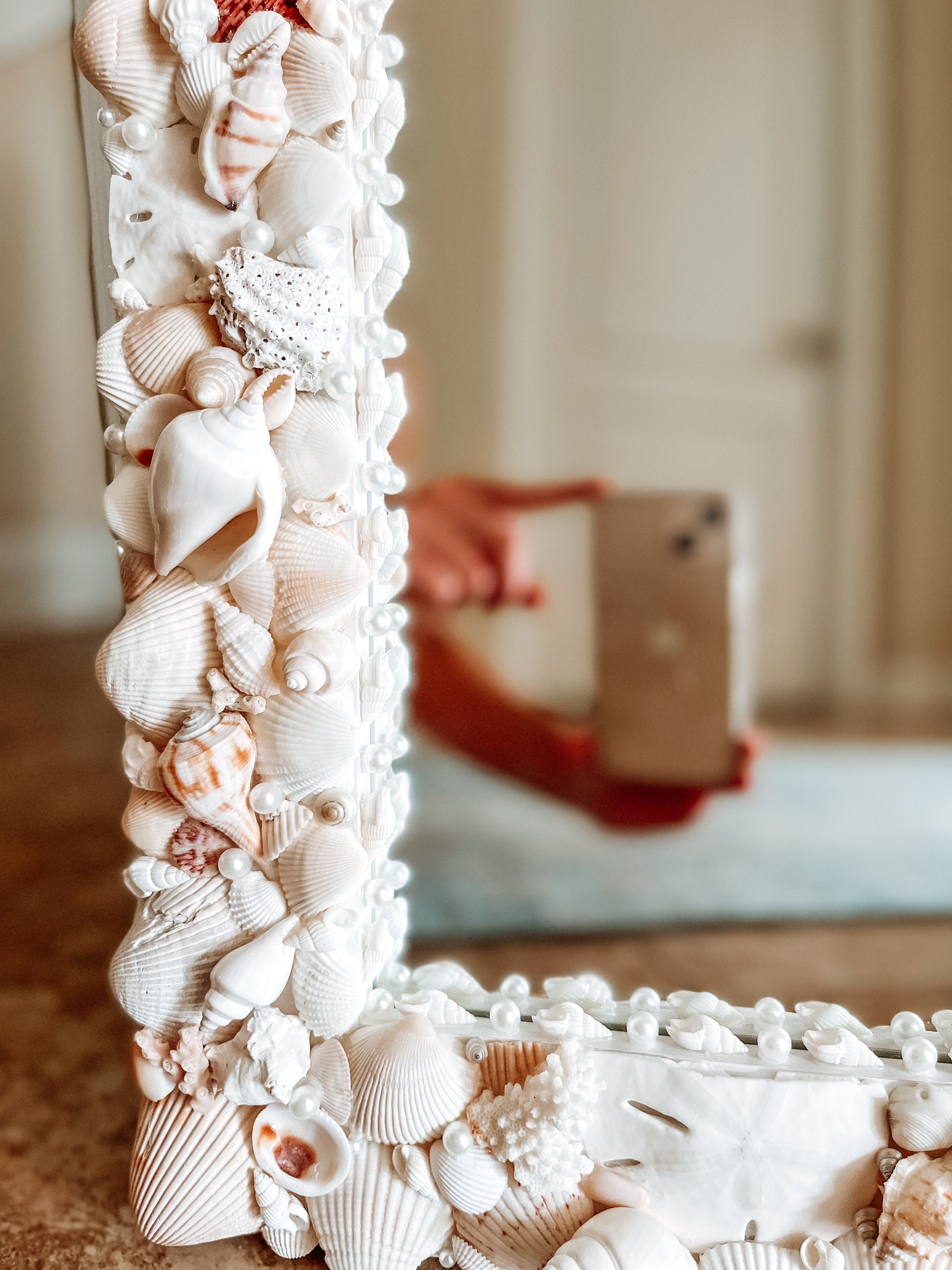 Coastal Sea Shell Mirror, Custom Shell Mirror, Beach Home Decor, Shell ...