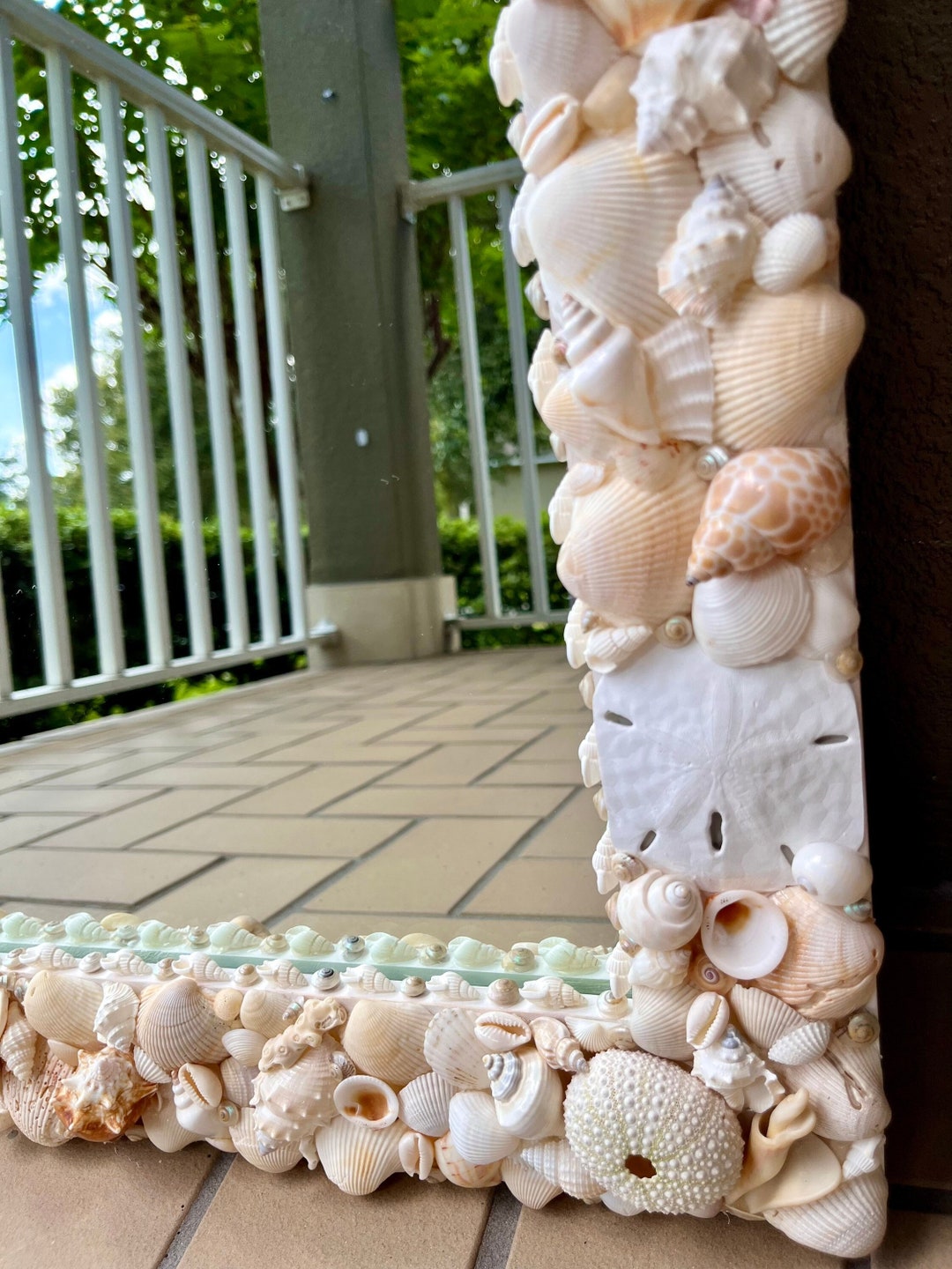 Beach Decor Large Shell Mirror, Coastal Home Decor, Beach House Decor ...