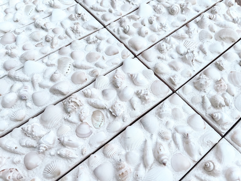 Seashell Tile Custom, Coastal Tile, Beach House Tile, Home Decor ...