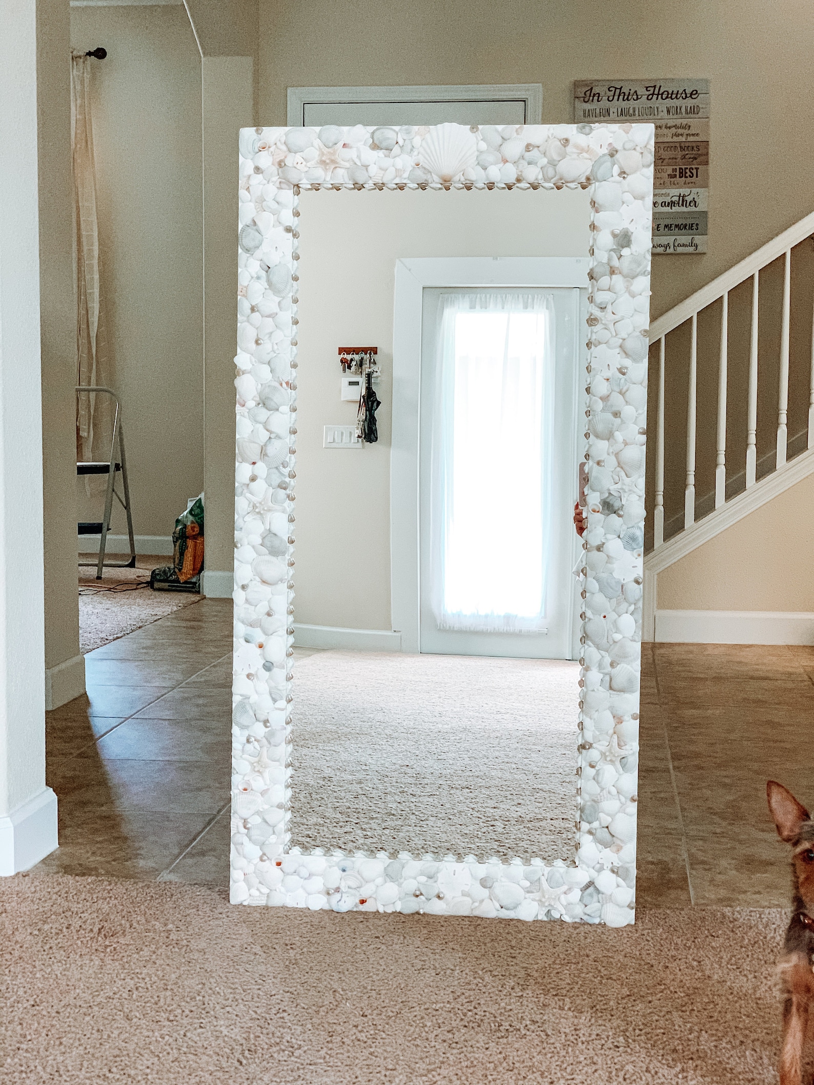 Large Seashell Floor or Wall Mirror, Custom Shell Mirror for Coastal ...