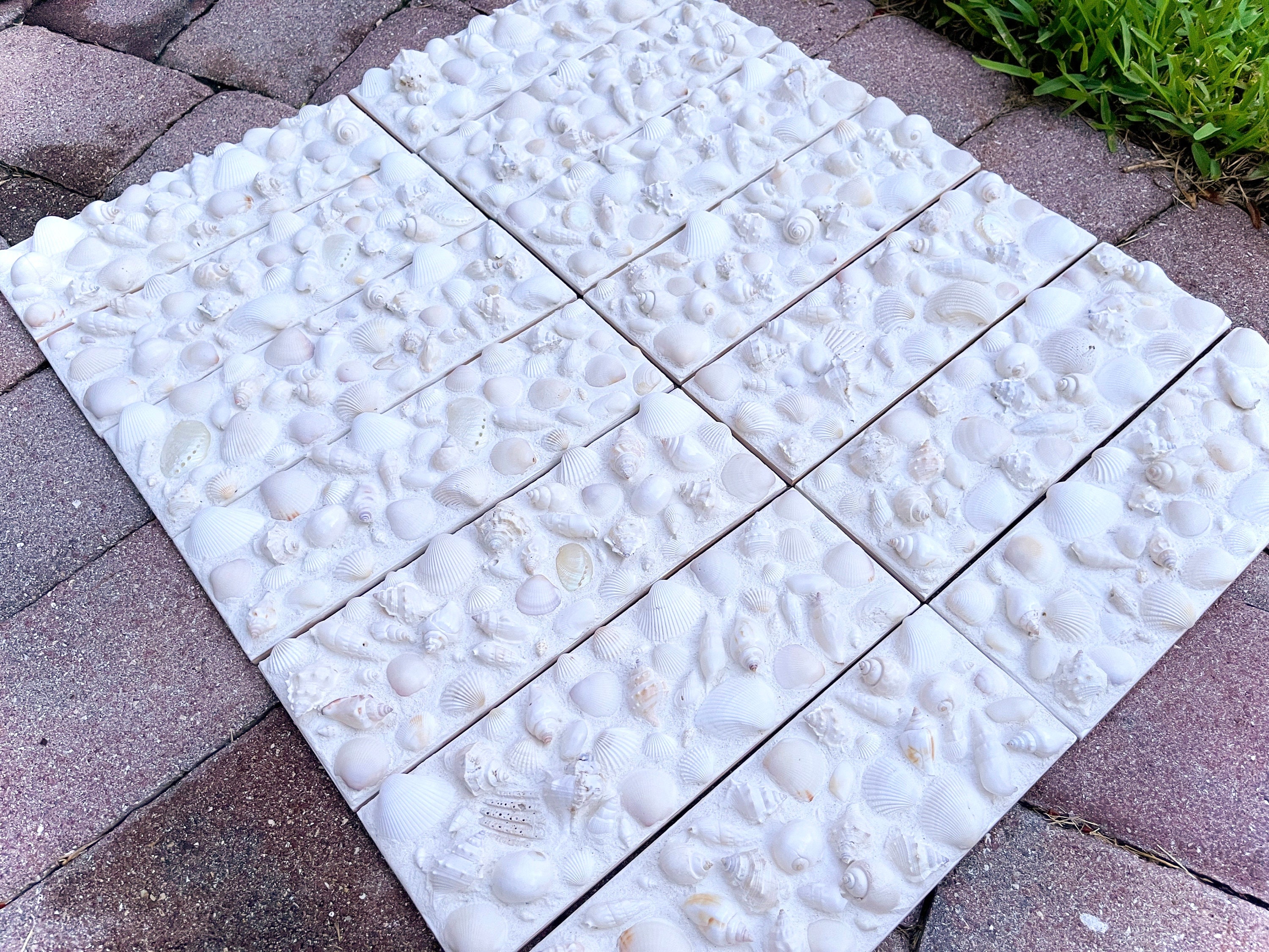 Handmade Seashell Tile: Coastal Decor, Beachy Backsplash (4x12) - Etsy