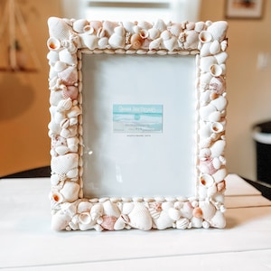 8x10 Sea Shell Picture Frame, Beach House Art, Beach Photo Frame ...