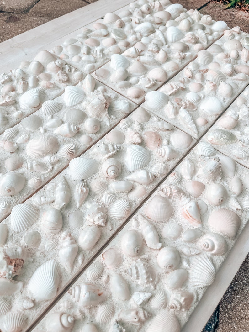 Seashell Tile Custom, Coastal Tile, Beach House Tile, Home Decor ...