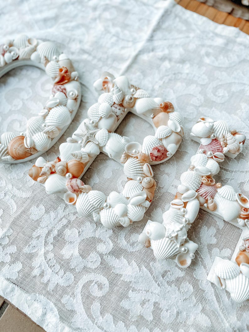 Seashell Letter Art: Custom Beach Decor Initials - Etsy