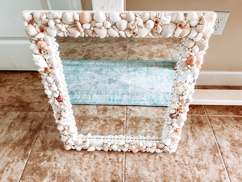 Coastal Sea Shell Mirror, Custom Shell Mirror, Beach Home Decor, Shell ...