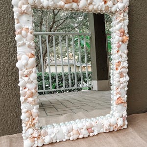 Beach Decor Custom Shell Mirror, Custom Shell Mirror, Beach House Decor ...