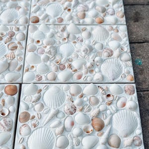 Seashell Tiles Custom Size, Coastal Tile, Beach Tiles, Decorative Tile ...
