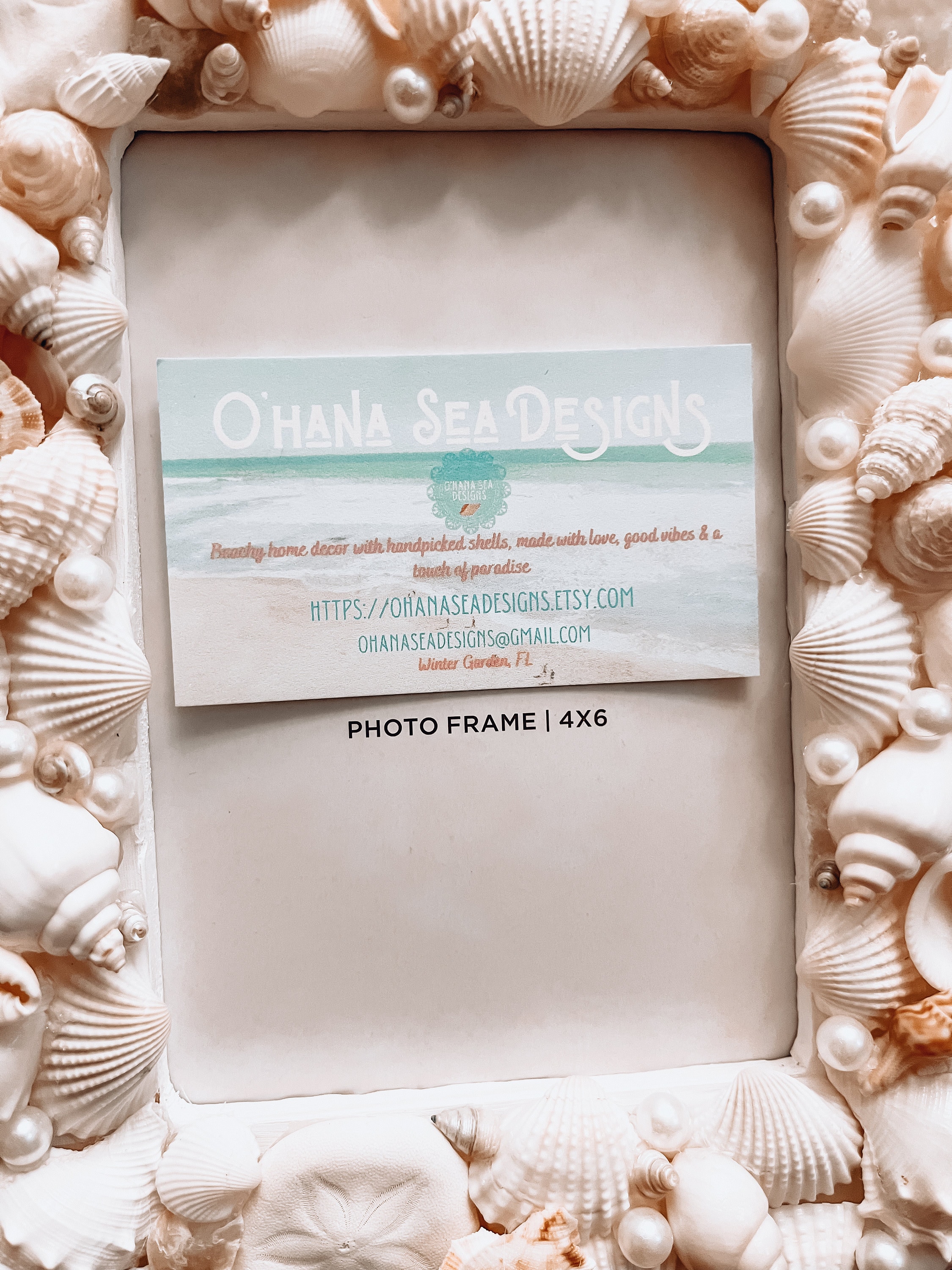 Shell Picture Frame, 4x6 Picture Frame, Beach Picture Frame, Beach ...