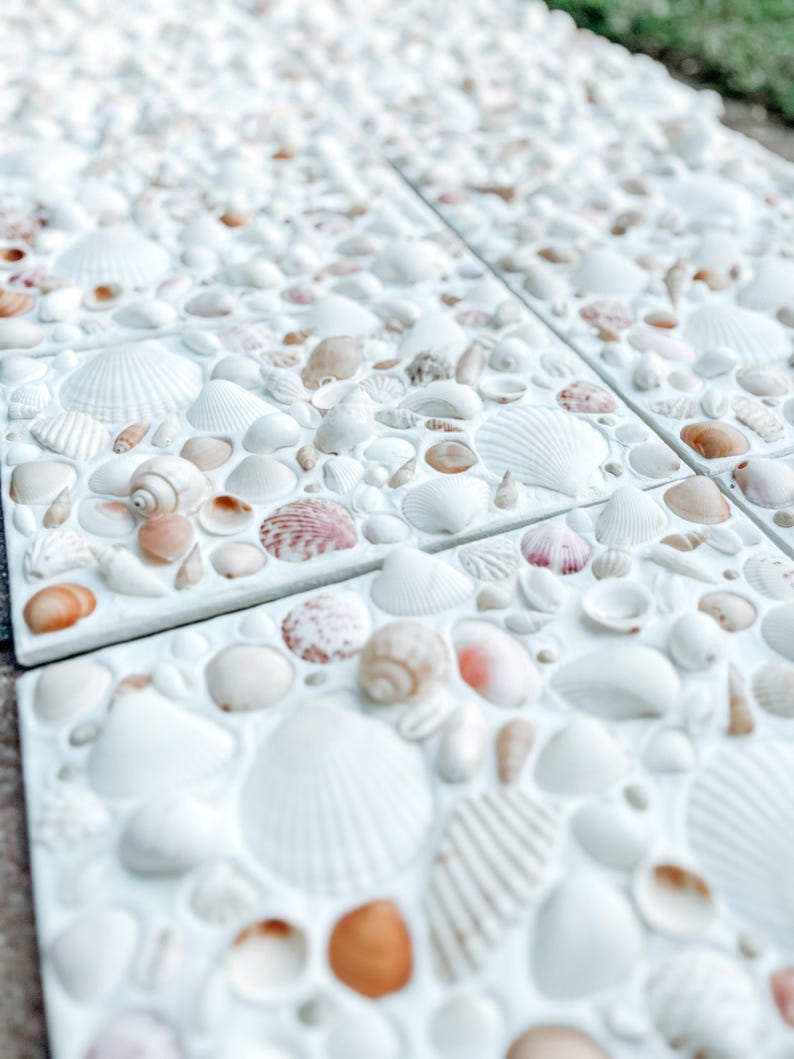 Seashell Tiles Custom Size, Coastal Tile, Beach Tiles, Decorative Tile ...