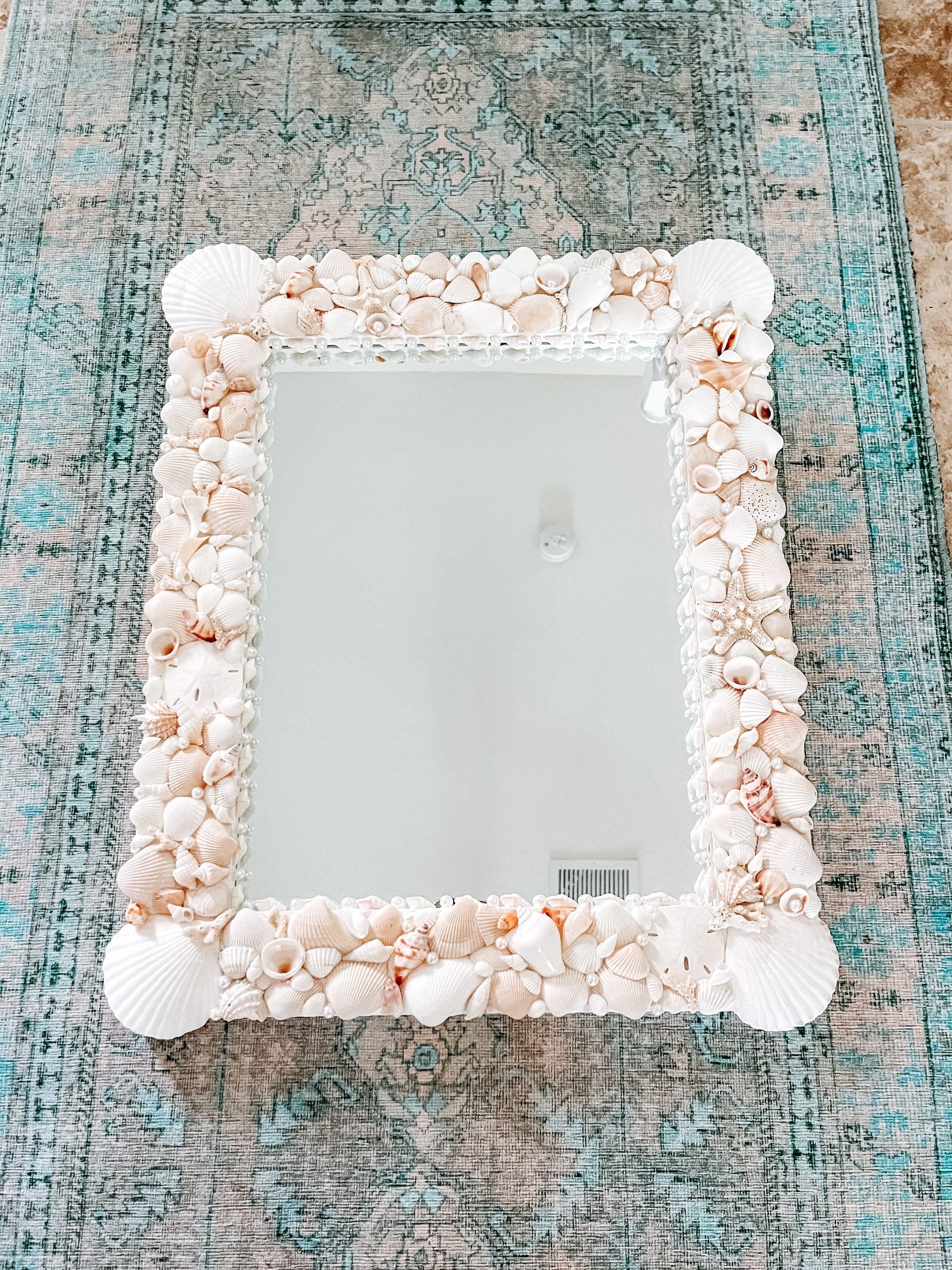Custom Seashell Mirror, Large Wall Shell Mirror, Coastal Decor Vanity ...