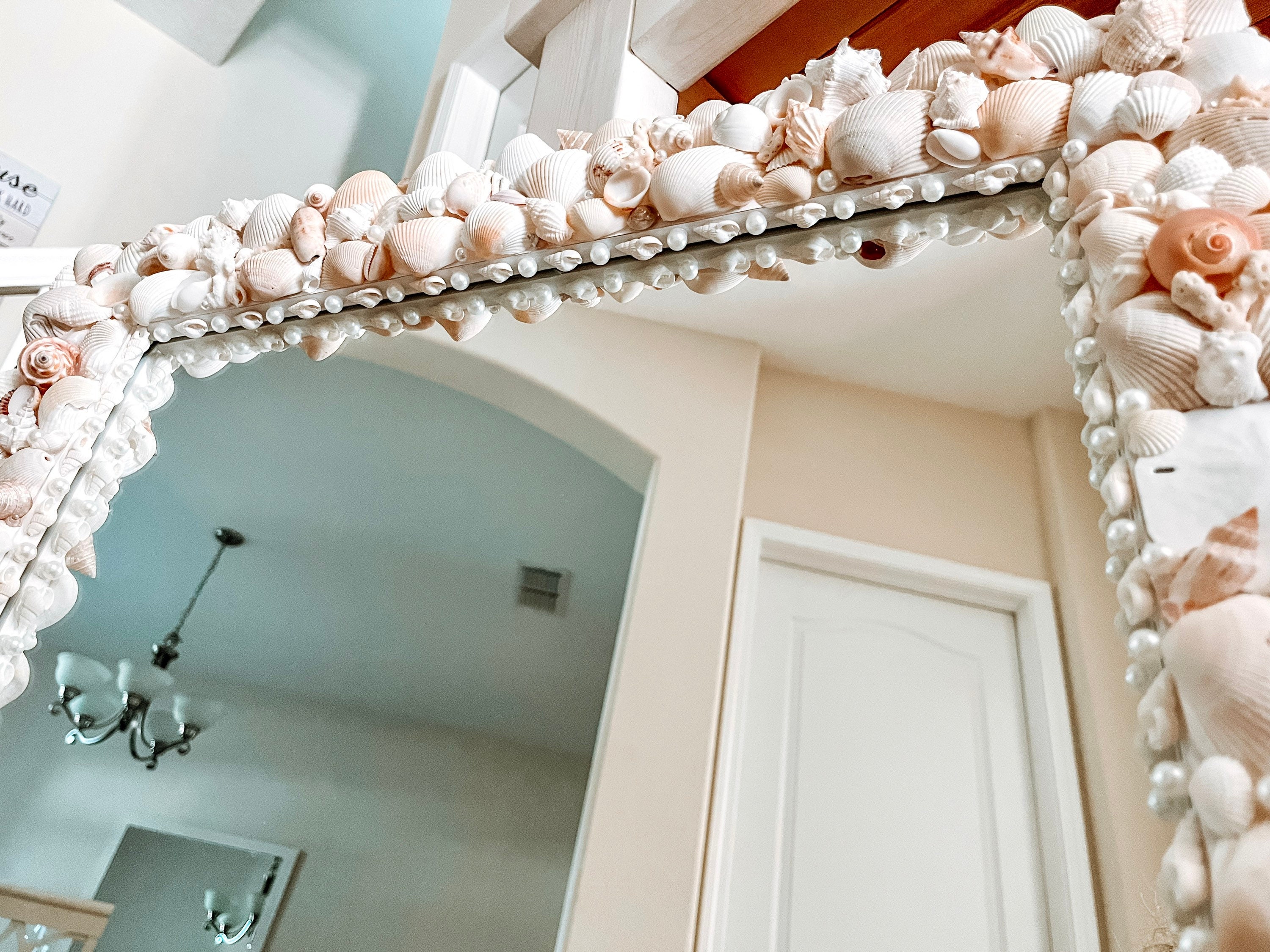 Coastal Sea Shell Mirror, Custom Shell Mirror, Beach Home Decor, Shell ...