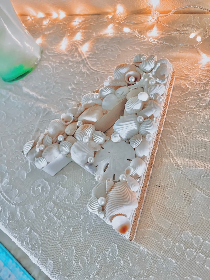 Seashell Letter: Custom Beach Decor With Pearls - Etsy