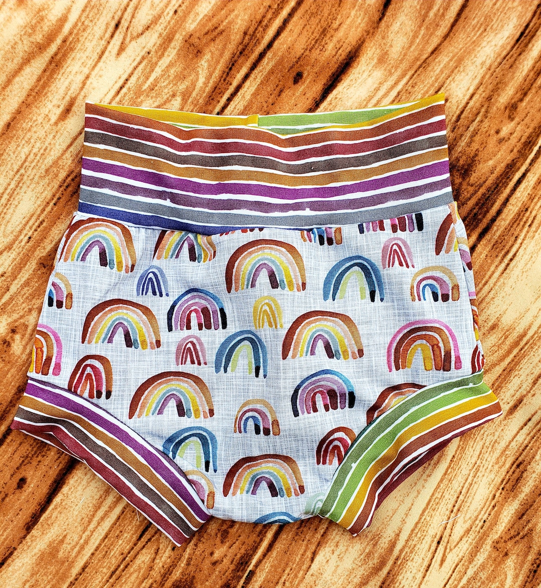 Rainbow High Waist Bummies - Etsy