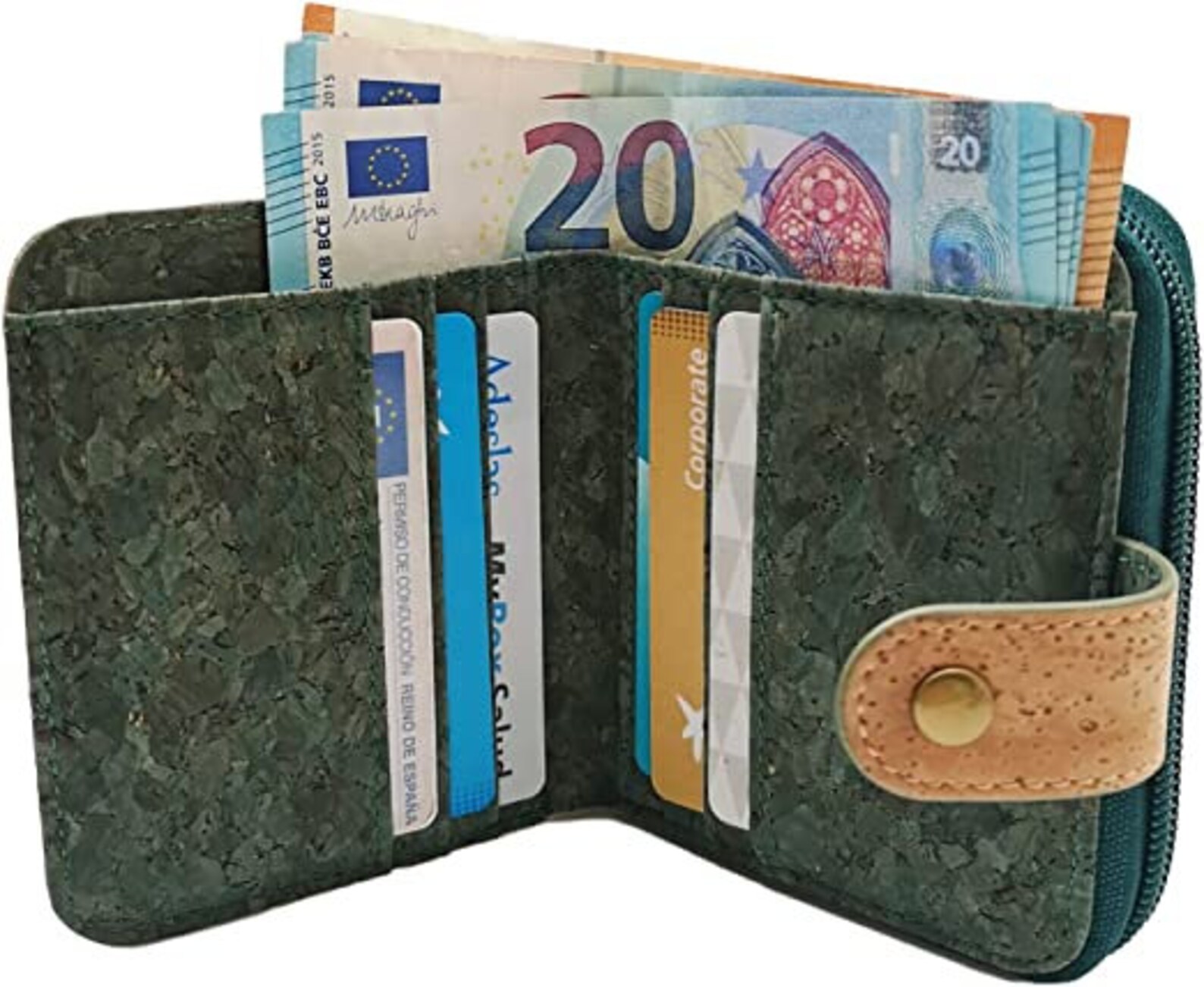 Small Cork Wallet RFID Vegan Wallet Woman Bees and Flowers Vegan Gift ...