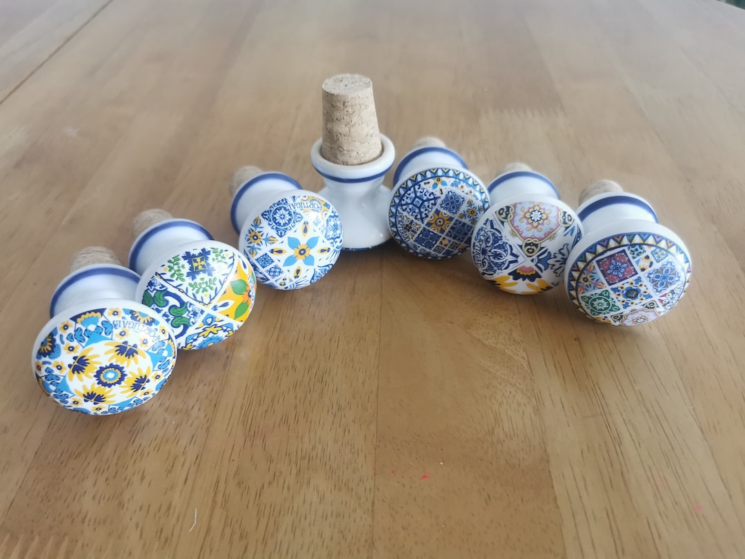Vintage Wine Bottle Stoppers Portugal - Portuguese Azulejos Tiles ...