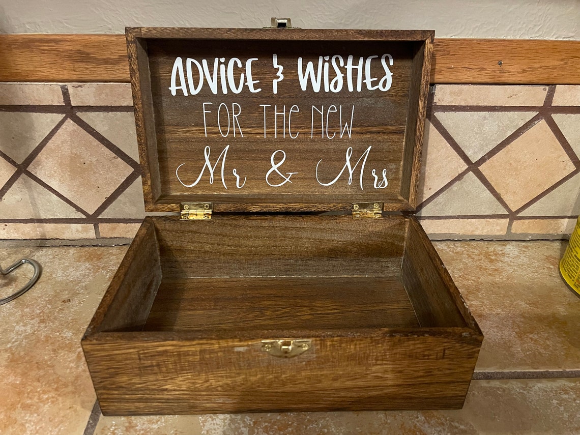 Advice and Wishes Box Wedding Box Bridal Shower Wedding - Etsy