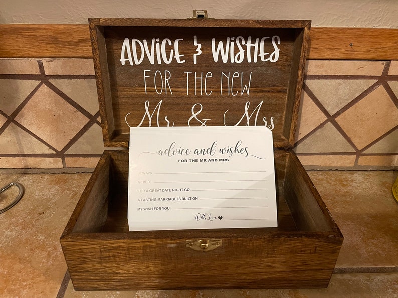 Advice and Wishes Box Wedding Box Bridal Shower Wedding - Etsy