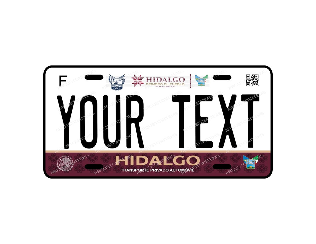Car Plate Mexico State, Plates Carro Unidos México, Personalized Auto ...