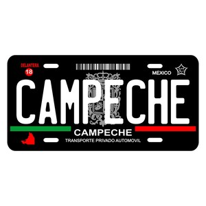 CAMPECHE State Car Plate, Mexico Car Plate, Car Plates From the States ...