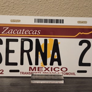 Car Plate Mexico, Auto Plate States of Mexico, ZACATECAS State Car ...