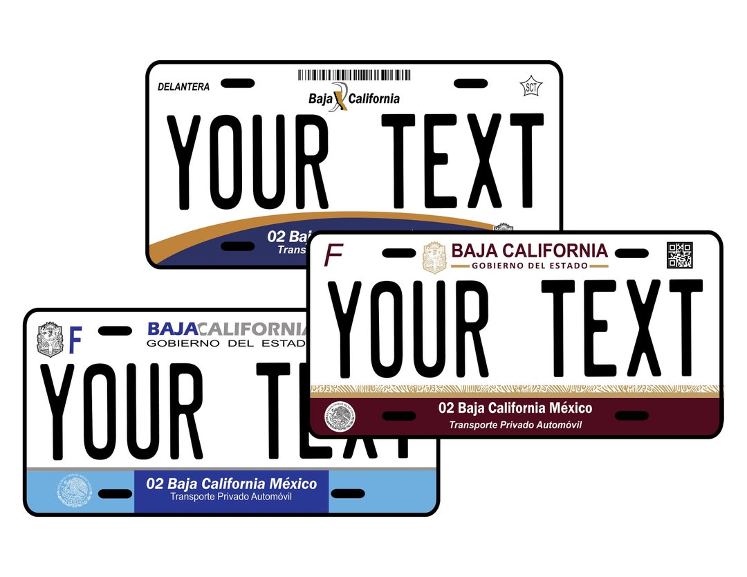 Personalized Car Plate BAJA CALIFORNIA /any Text/ Aluminum Plate 6 x 12 ...