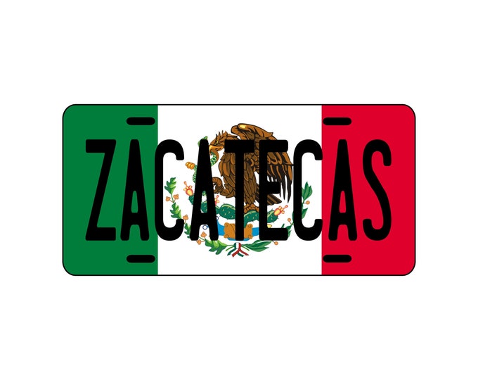 Zacatecas License Plate Modern Black, Mexican State Car Plate, Placas ...