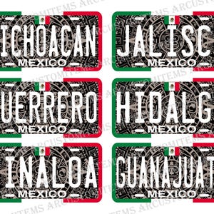 Personalized Auto Plates All States of Mexico, Car Plates States of ...