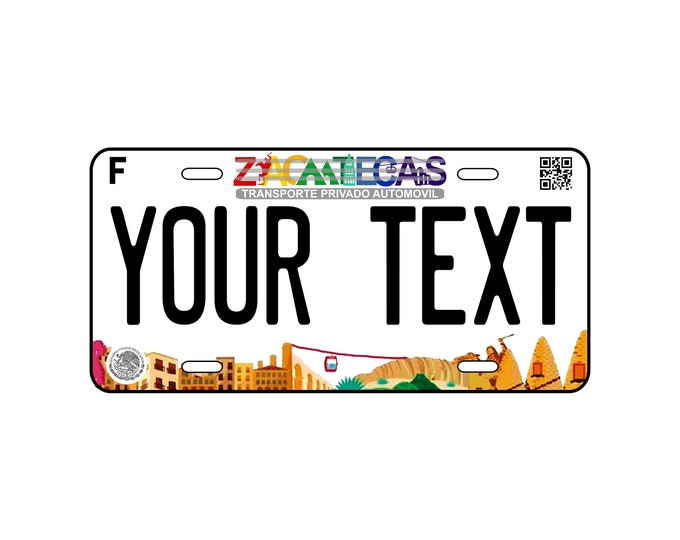Zacatecas License Plate Modern Black, Mexican State Car Plate, Placas ...