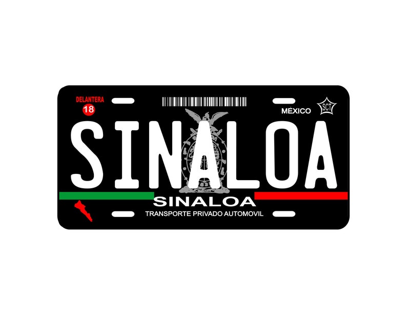 Placa Carro Estado De Sinaloa Car Plate Mexico Placas Coche - Etsy