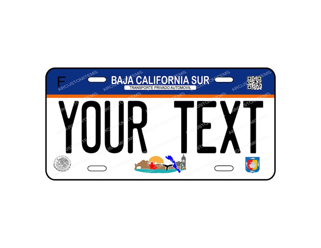 BAJA CALIFORNIA SUR State Car License Plates, Car Plate Mexico, Car ...