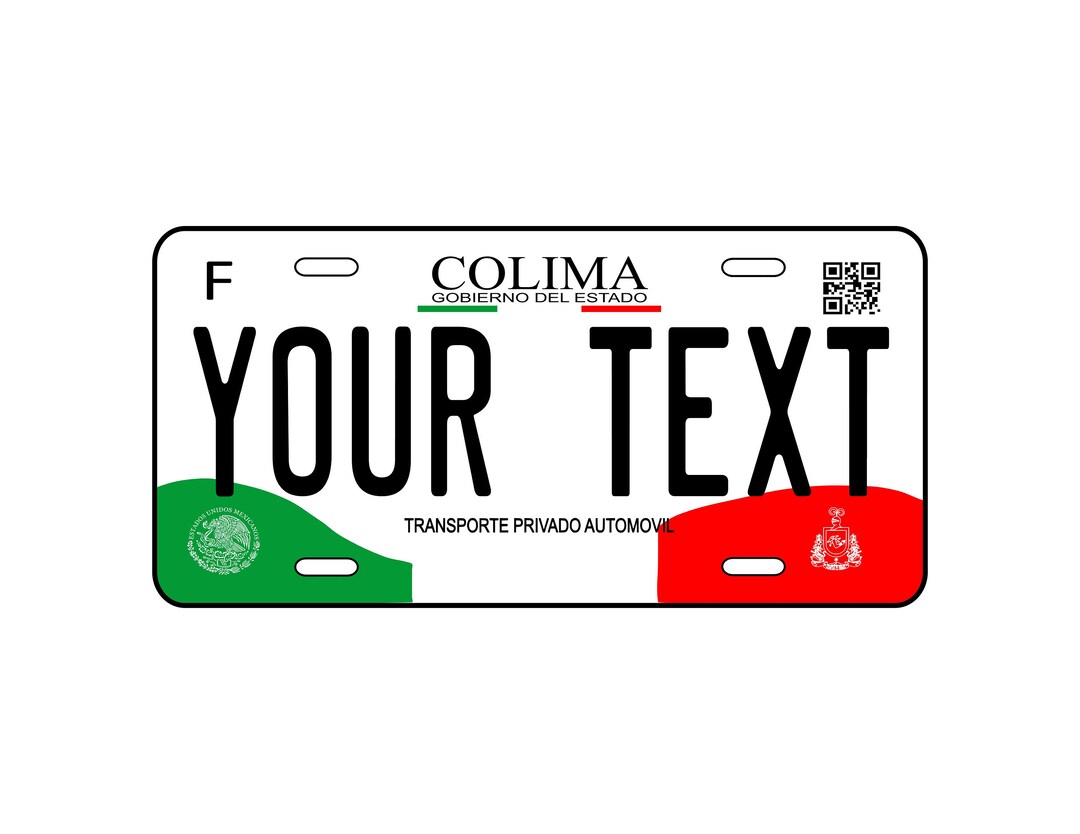 Decorative Car Plate of Colima, Car Plate Mexico, Car Plates of the ...