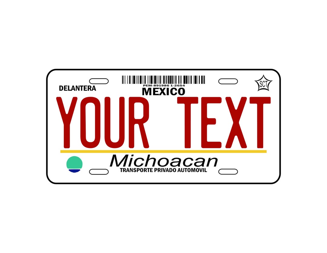 Placa de Aluminio para Carro Personalizada de Michoacan, Car plate ...