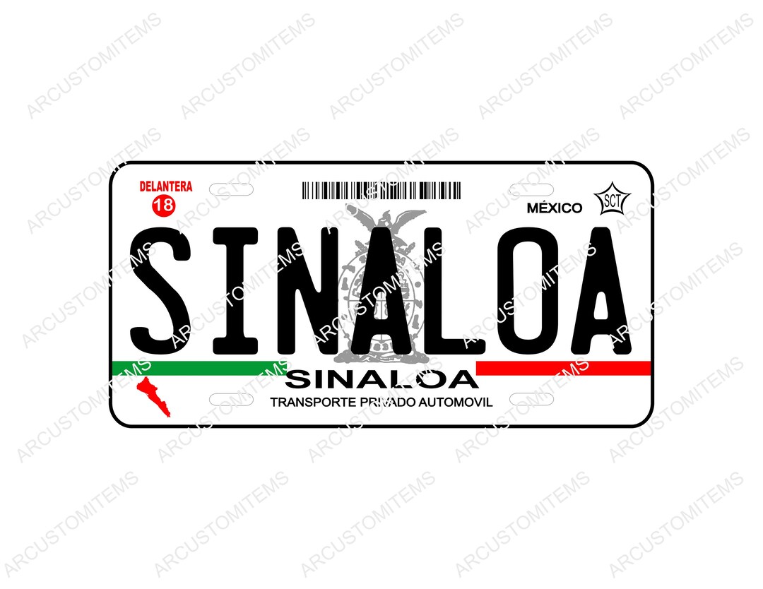 Car Plate Mexico, Decorative Automobile Plate State of Sinaloa, Car ...